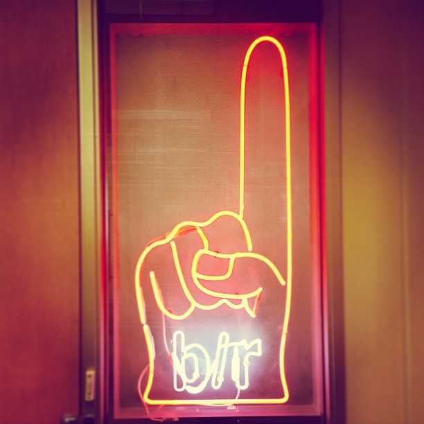 The sign for the new office