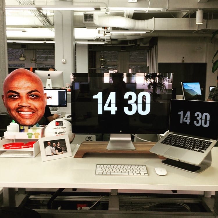 New Charles Barkley decoration at my desk as he and Shaq visit Bleacher ...