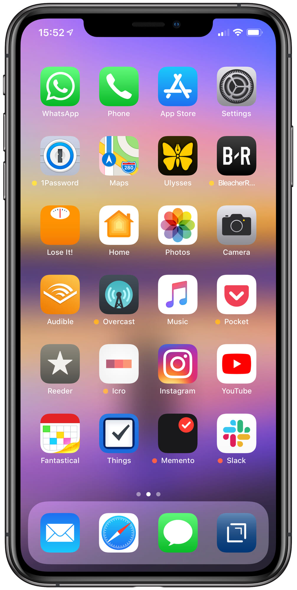 The main changes from my last home screen are replacing Micro.blog with ...